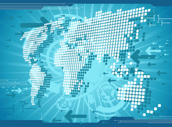 Business world map wave backgr Royalty Free Vector Image