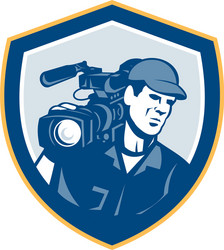 Film crew cameraman shooting filming camera Vector Image