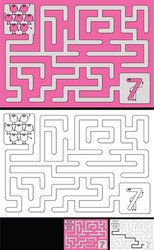 Maze number 7 Royalty Free Vector Image - VectorStock