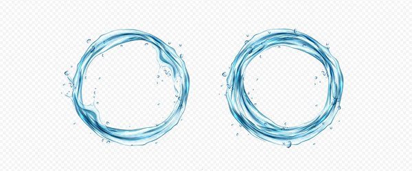 Realistic set of water circles Royalty Free Vector Image