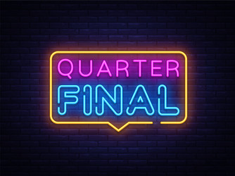 Semi final neon text design template neon Vector Image