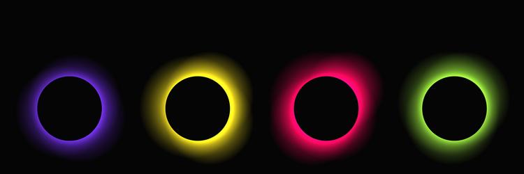 Circle illuminate light frame with color gradient Vector Image