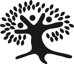 Tree handshake commitment teamwork together black Vector Image