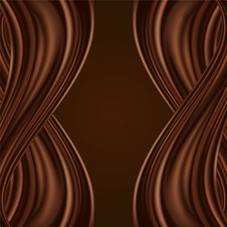 Chocolate wavy background dark brown choco frame Vector Image