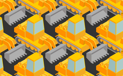 Bulldozer pattern seamless grader background Vector Image