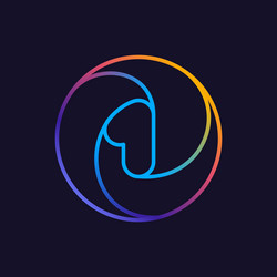 1 logo number one with neon glitch multicolor Vector Image