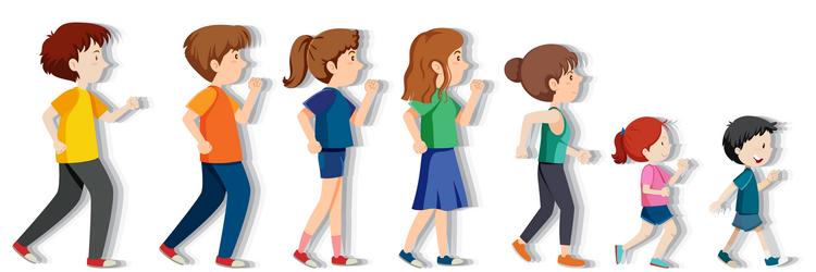 People walking backward cartoon Royalty Free Vector Image