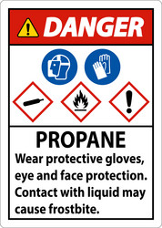 Notice propane flammable gas ppe ghs sign Vector Image