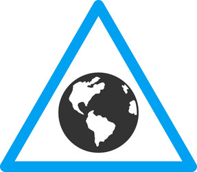 Earth warning flat icon Royalty Free Vector Image