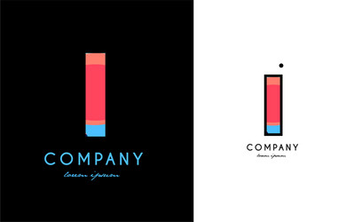 I red white blue alphabet letter logo company Vector Image