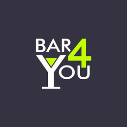 Logo with phrase bar for you wineglass Royalty Free Vector