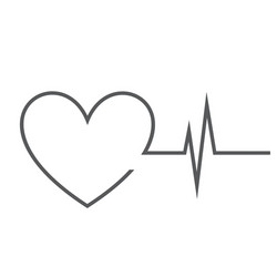 Heartbeat outline icon simple heart beat Vector Image