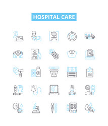 Hospital care line icons set hospital Royalty Free Vector