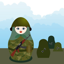 Matryoshka with kalashnikov machine gun Royalty Free Vector