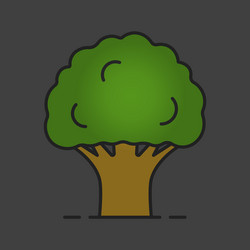 Cartoon style oak isolated tree plant Royalty Free Vector