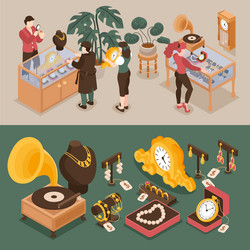 Auction horizontal banner Royalty Free Vector Image