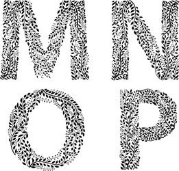 Set of art calligraphy letter n with flourish Vector Image