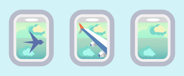 Aircraft windows airplane Royalty Free Vector Image