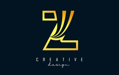 Initial z handwritten letter logo with golden Vector Image