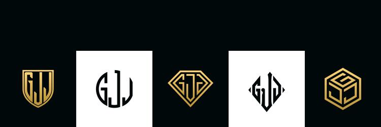 Initial letters hwk logo designs bundle Royalty Free Vector