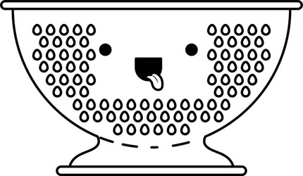 Kitchen drainer colorful cartoon silhouette Vector Image