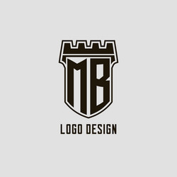 Initials mb logo monogram with shield Royalty Free Vector