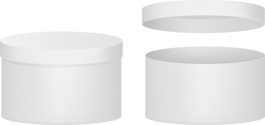 3d white round paper box isolated Royalty Free Vector Image