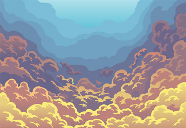 Cartoon evening sky sunset or morning landscape Vector Image