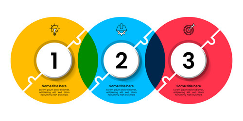 Infographic template 3 connected rectangles Vector Image