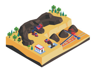 Open mine isometric background Royalty Free Vector Image