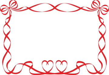 Red ribbon frame isolated on white Royalty Free Vector Image