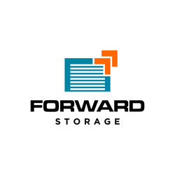 Warehouse storage line art logo design Royalty Free Vector