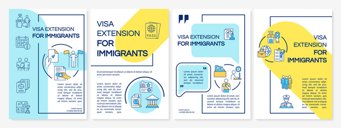Getting work visa brochure template Royalty Free Vector
