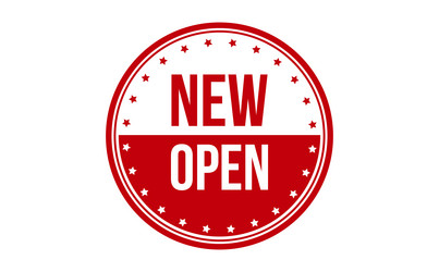 New open rubber stamp red grunge Royalty Free Vector Image