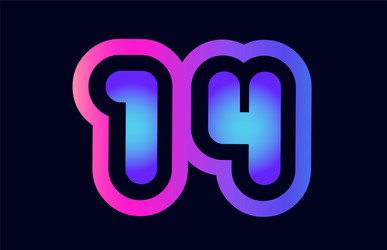 14 number logo icon for business and company Vector Image