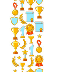 Awards and trophy pattern reward items for sports Vector Image