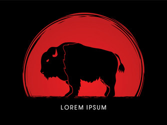 Buffalo jumping graphic Royalty Free Vector Image