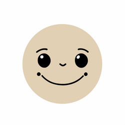 Cream color emoji face icon on white background Vector Image