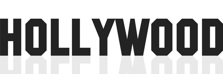 Hollywood letters with spotlights Royalty Free Vector Image