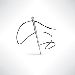 Needle and thread symbol needlework icon fancy Vector Image