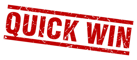 Square grunge red quick win stamp Royalty Free Vector Image