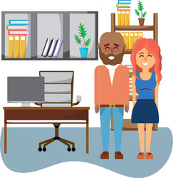 Business office cartoon Royalty Free Vector Image
