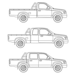 Pickup Truck Blueprint Vector Images (87)