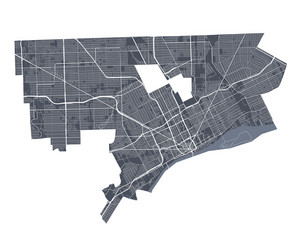 Detroit Map Vector Images (over 200)