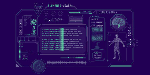 Medical research futuristic interface screen with Vector Image