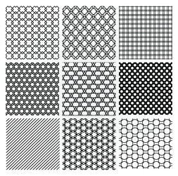 Monochrome tile patterns Royalty Free Vector Image