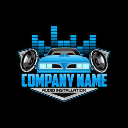 Modern car audio installation service logo Vector Image