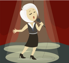 Beautiful and elegant jazz singer singing solo Vector Image