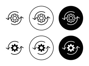 Workflow process icon set operations gear Vector Image
