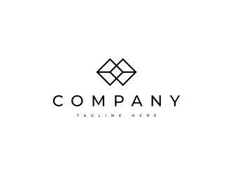 Abstract tile ceramic flooring line logo design Vector Image